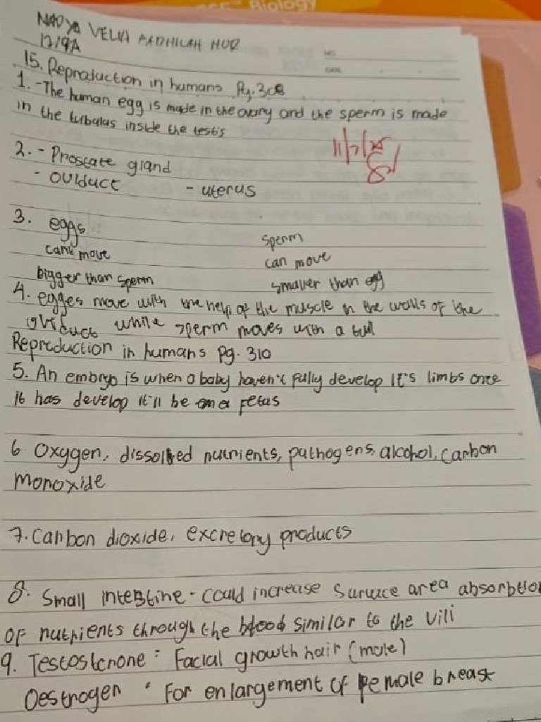 9a_nadya_reproduction in Humans Igcse Pages 308-310 | PDF