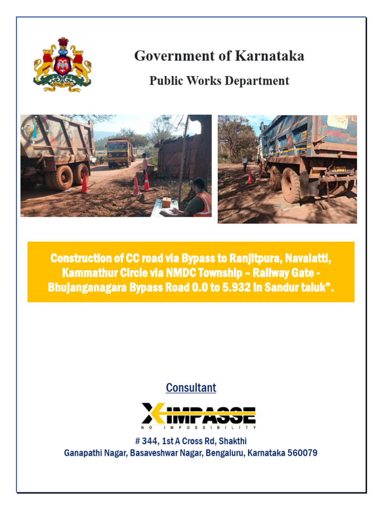 Rigid Pavement Design for Sandur Taluk Road | PDF