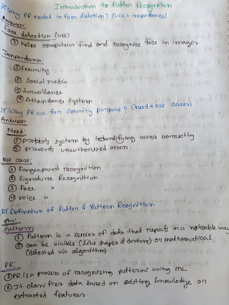 PR Theory Note | PDF