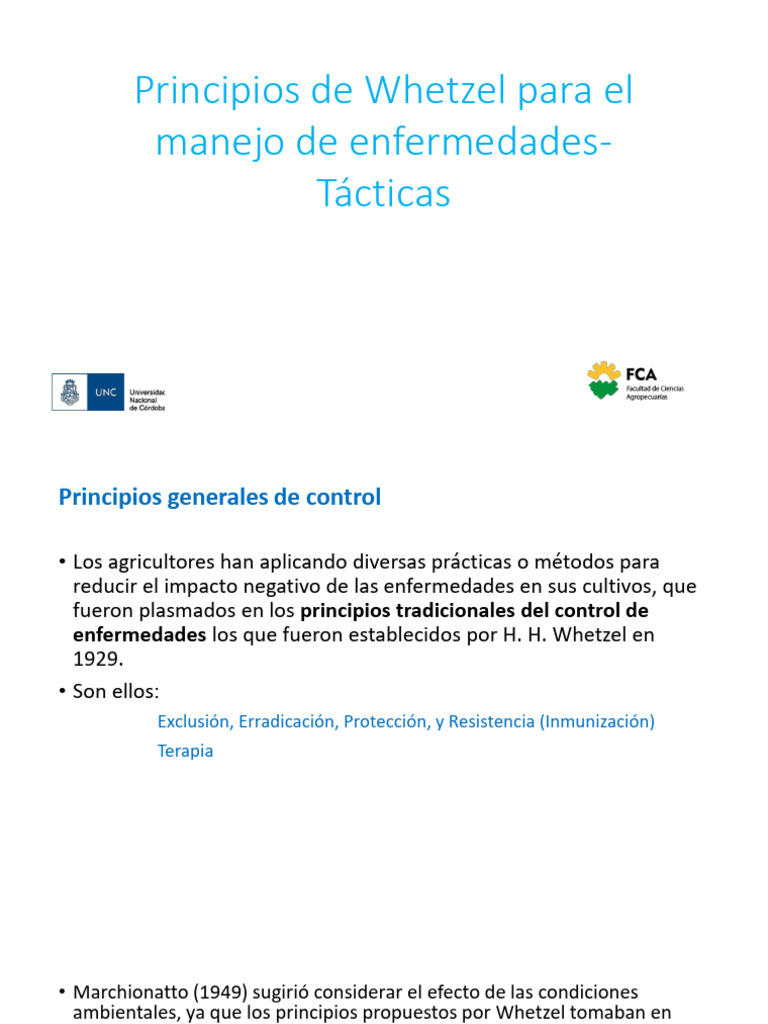 Principios de Whetzel en Manejo de Enfermedades | PDF | Patógeno ...