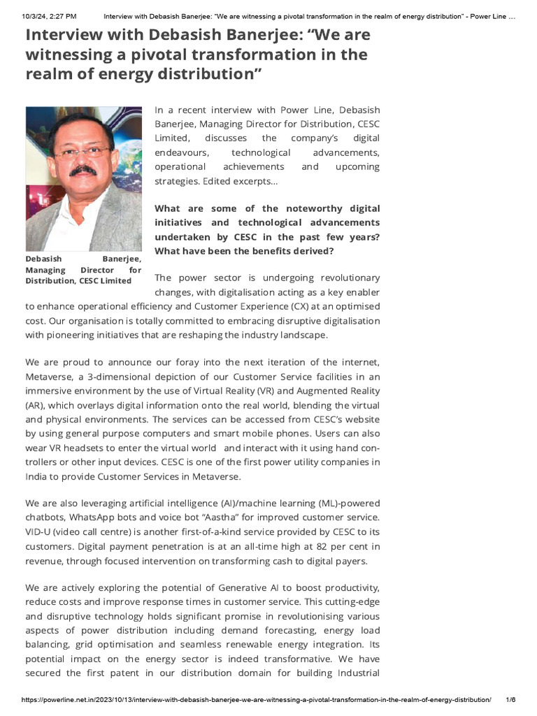 Interview With Debasish Banerjee_ “We Are Witnessing a Pivotal ...
