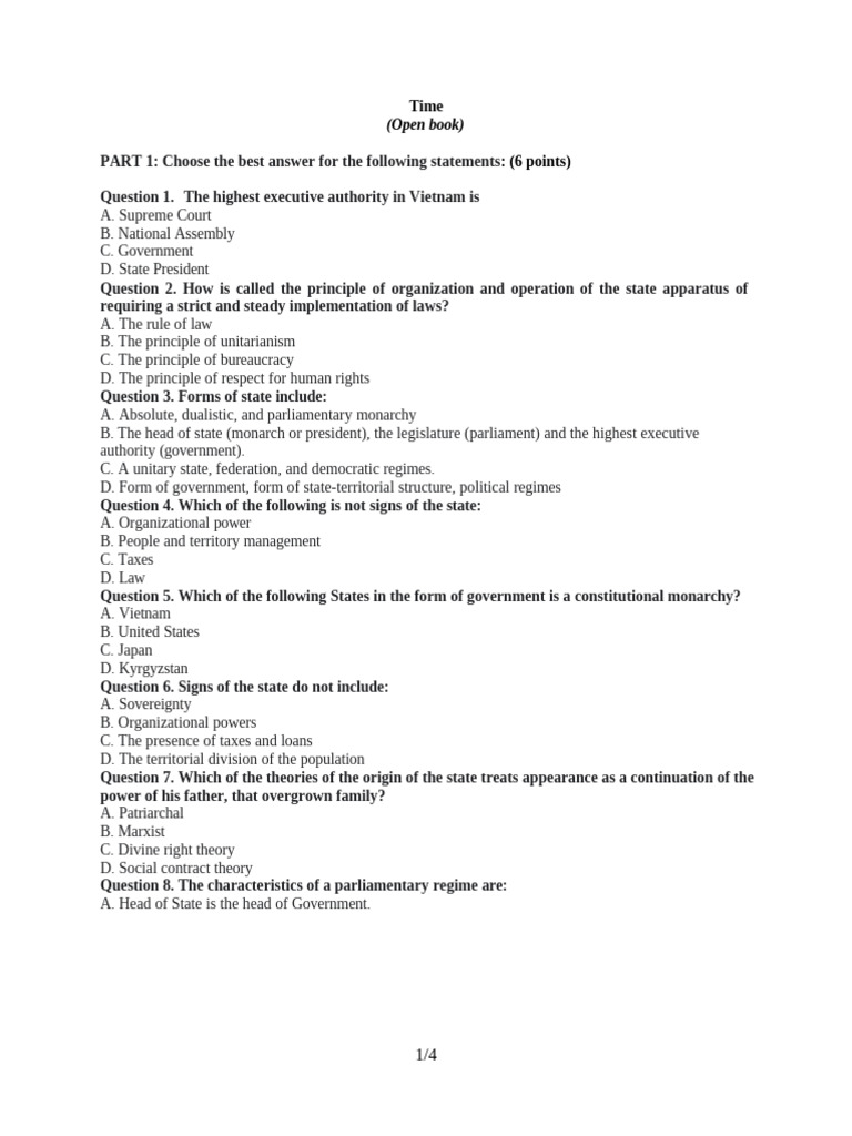 Lesson Review | PDF | Constitution | Heads Of State