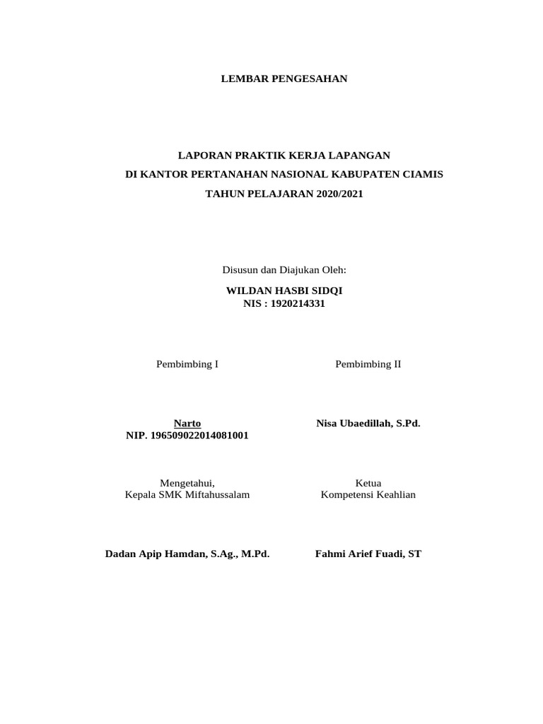 LEMBAR PENGESAHAN Wildan | PDF