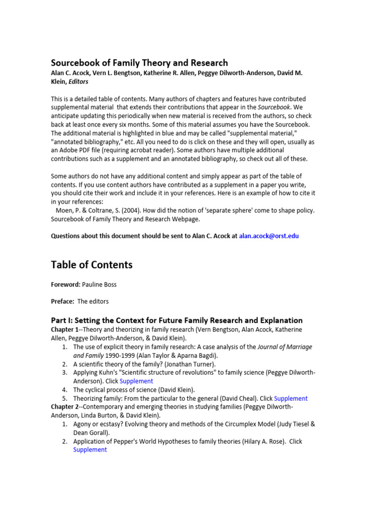 Family Theory and Research Overview | PDF