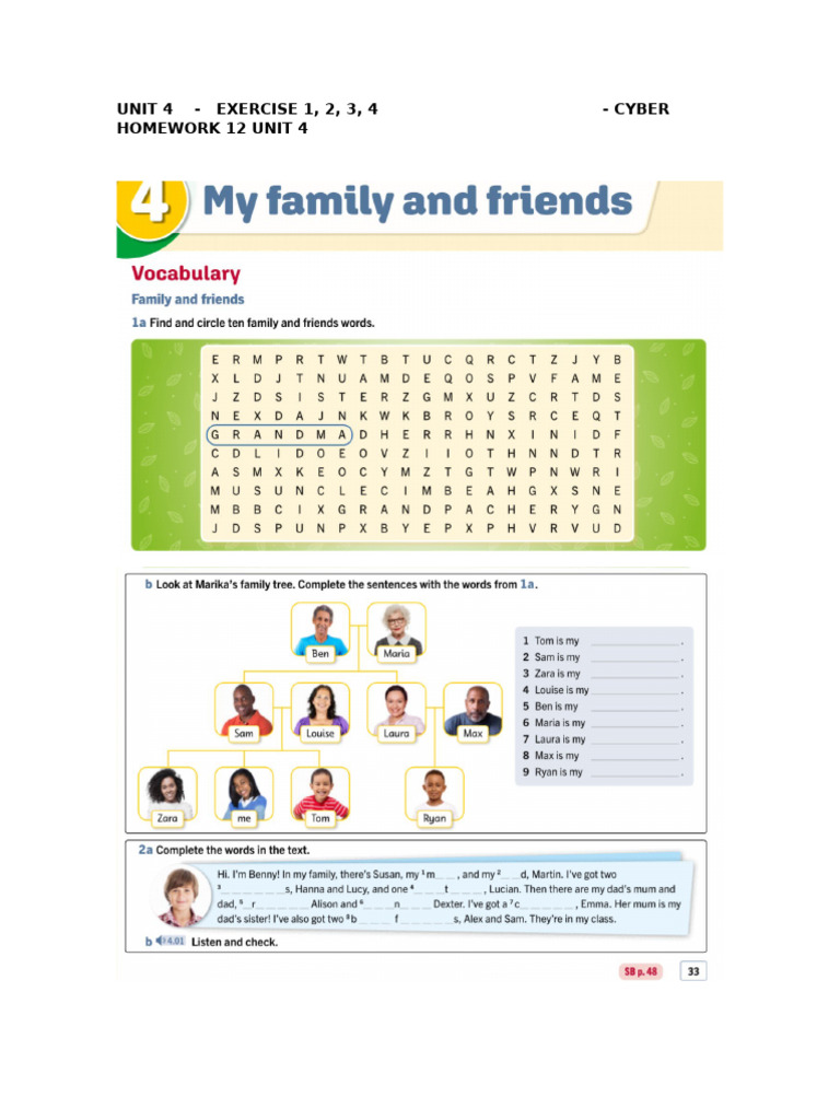 Exercises Unit 4 Part 1,2,3,4 | PDF