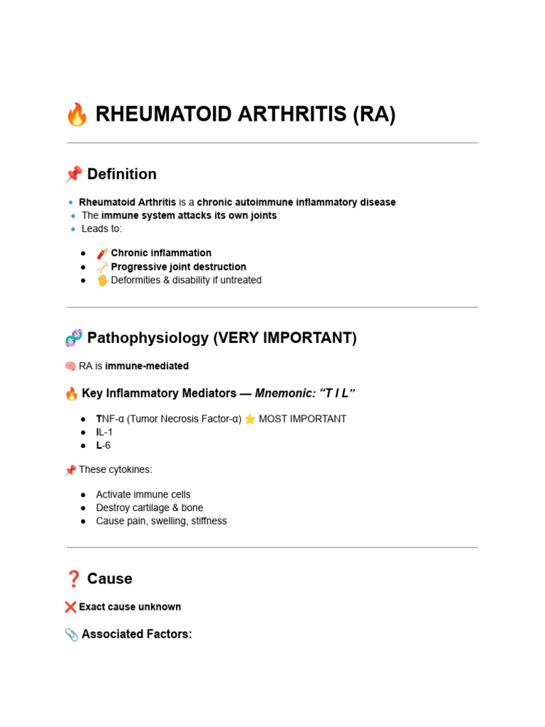 Understanding Rheumatoid Arthritis: Key Insights | PDF | Rheumatoid ...
