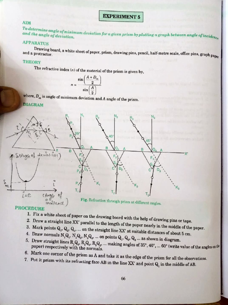 Angle of Minimum Deviation in Prisms | PDF | Refraction ...