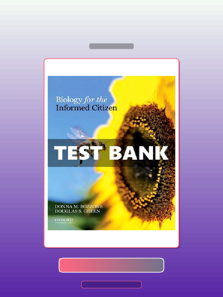 Test Bank for Biology for the Informed Citizen 1 Ed Bozzone | PDF ...