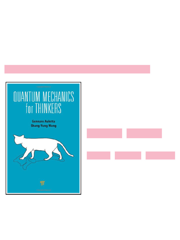 Quantum mechanics for thinkers 1st Edition Gennaro Auletta Ready to ...