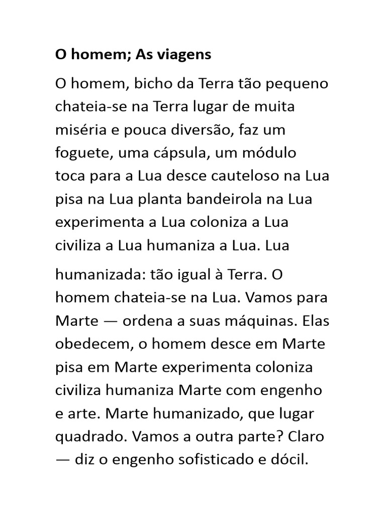 Texto OPCIONAL Poema Drummond .Docx | PDF