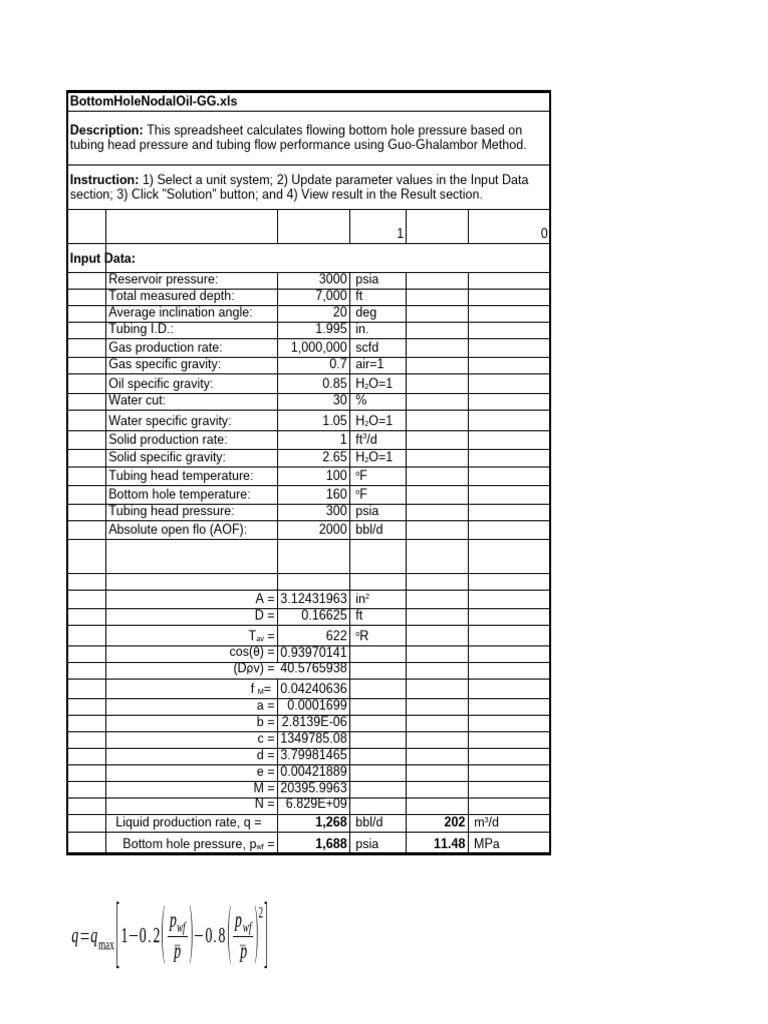 BottomHoleModalOil GG | PDF | Pressure | Quantity