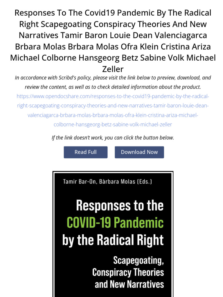 Responses To The Covid19 Pandemic By The Radical Right Scapegoating ...