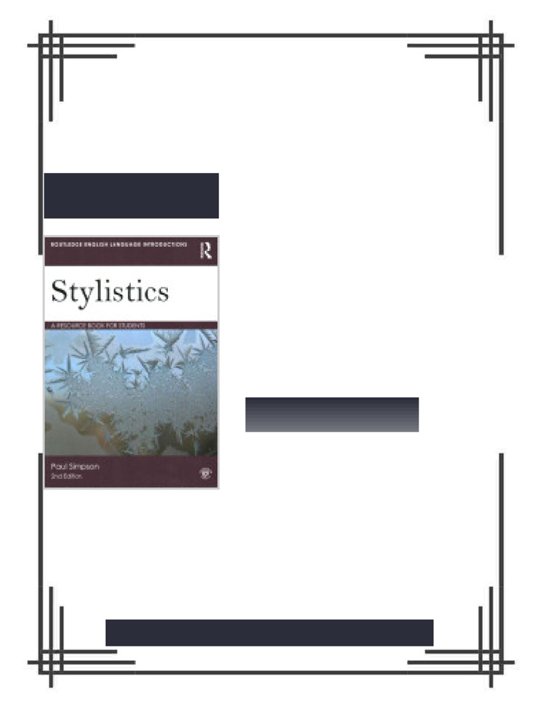 Stylistics A Resource Book for Students 2nd Edition Paul Simpson online ...