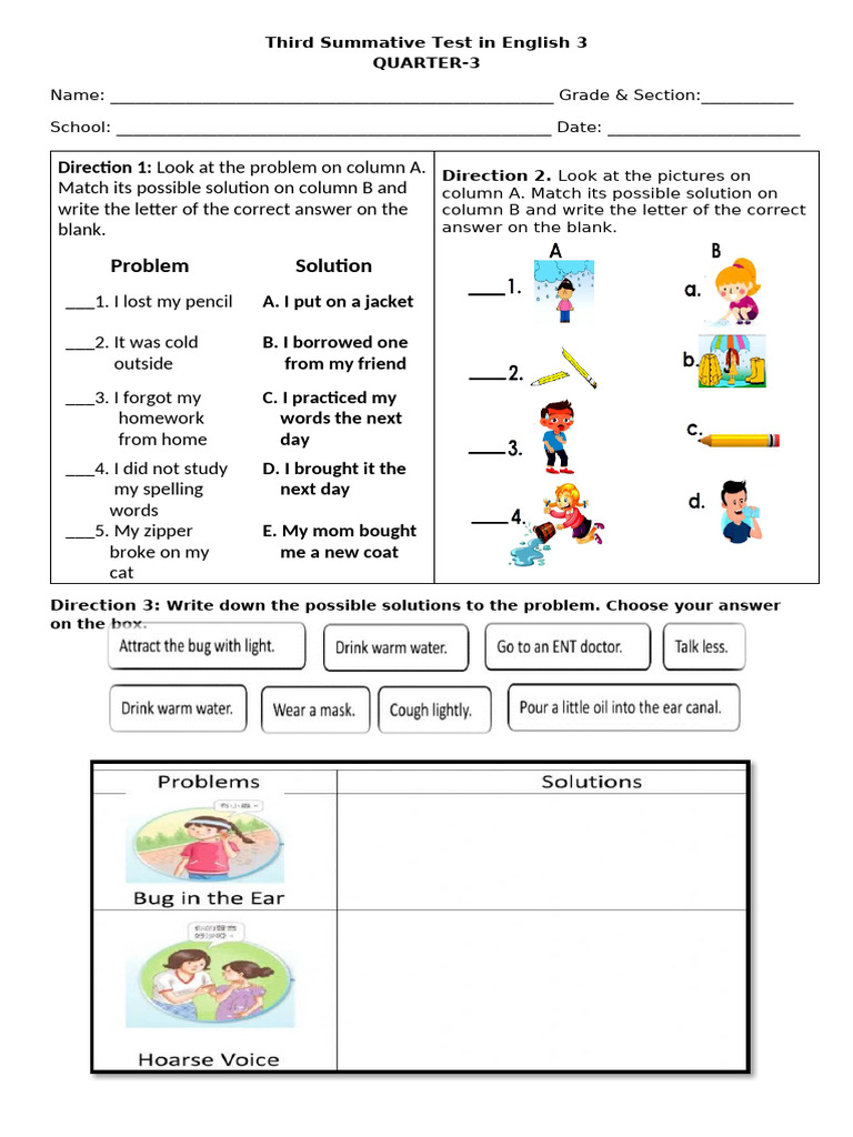 Summative Test Sa English | PDF