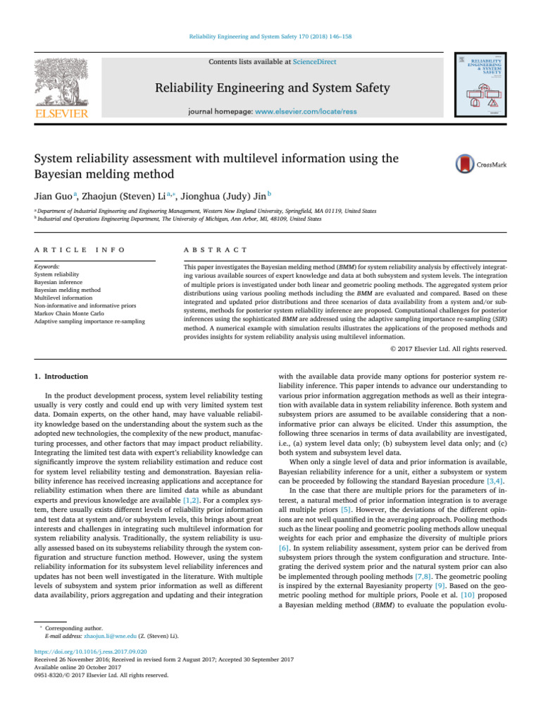 System Reliability Assessment With Multilevel Information Using The ...