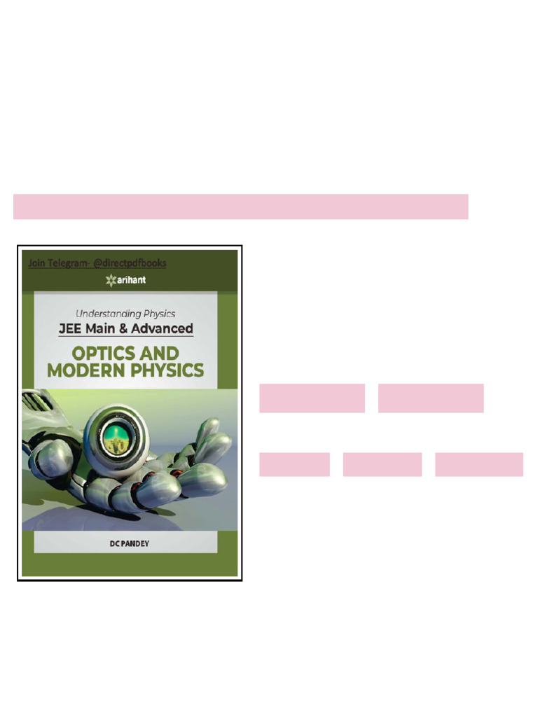 Understanding Physics For Jee Main Advanced Optics Modern Physics D C Pandey ebook high ...