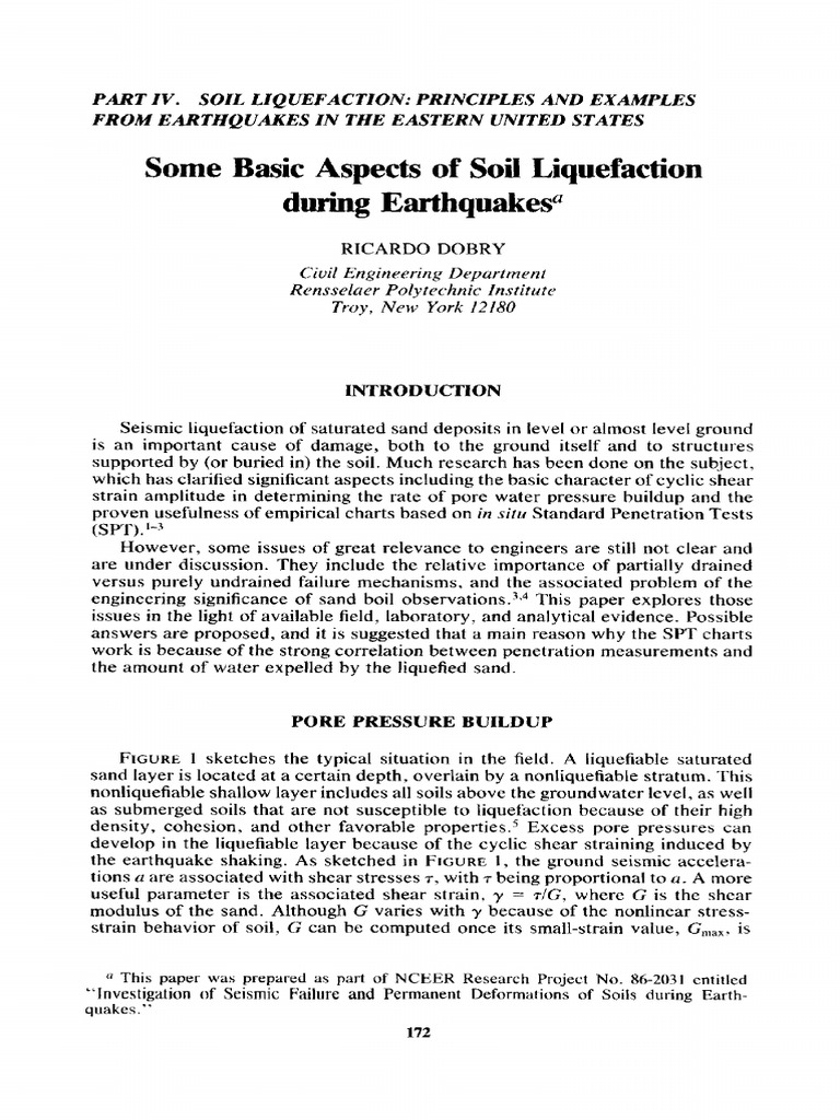 Soil Liquefaction in Eastern US Earthquakes | PDF | Mechanical ...