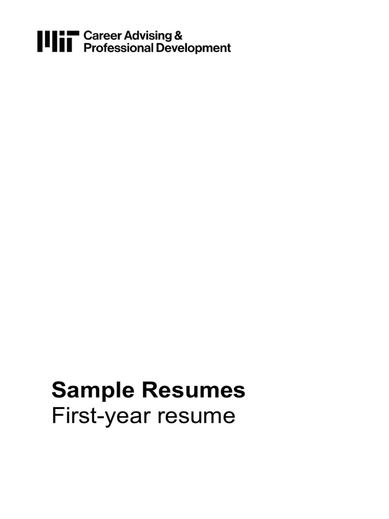 Sample Resumes for MIT Students | PDF | Massachusetts Institute Of ...