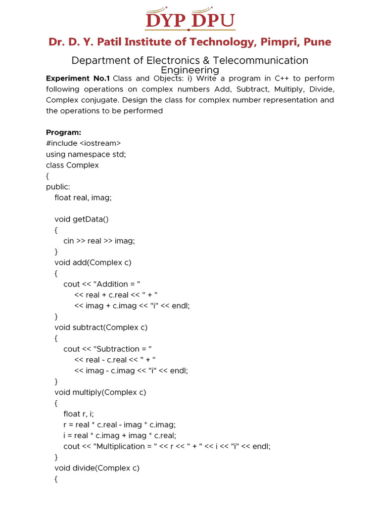 Exp1 Code Without Output | PDF