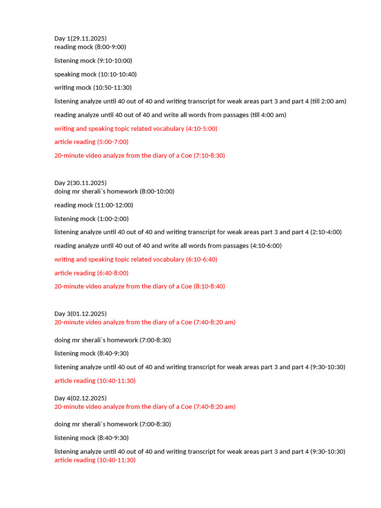 Ielts Plan | PDF | Vocabulary | Learning To Read