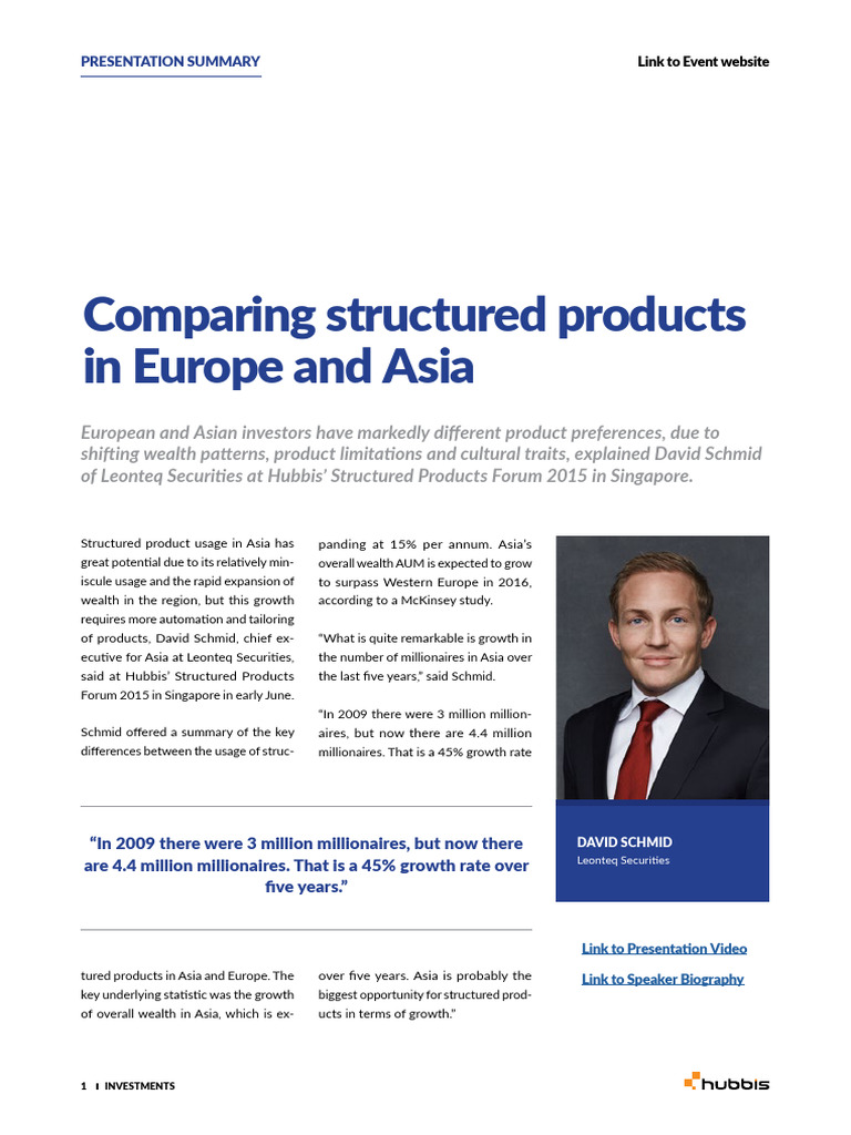 Presentation Summary Comparing Structured Products in Europe and Asia ...