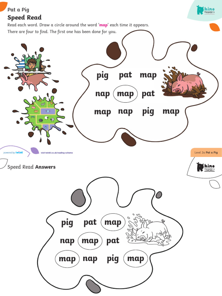 3) Speed Read - Pat a Pig | PDF
