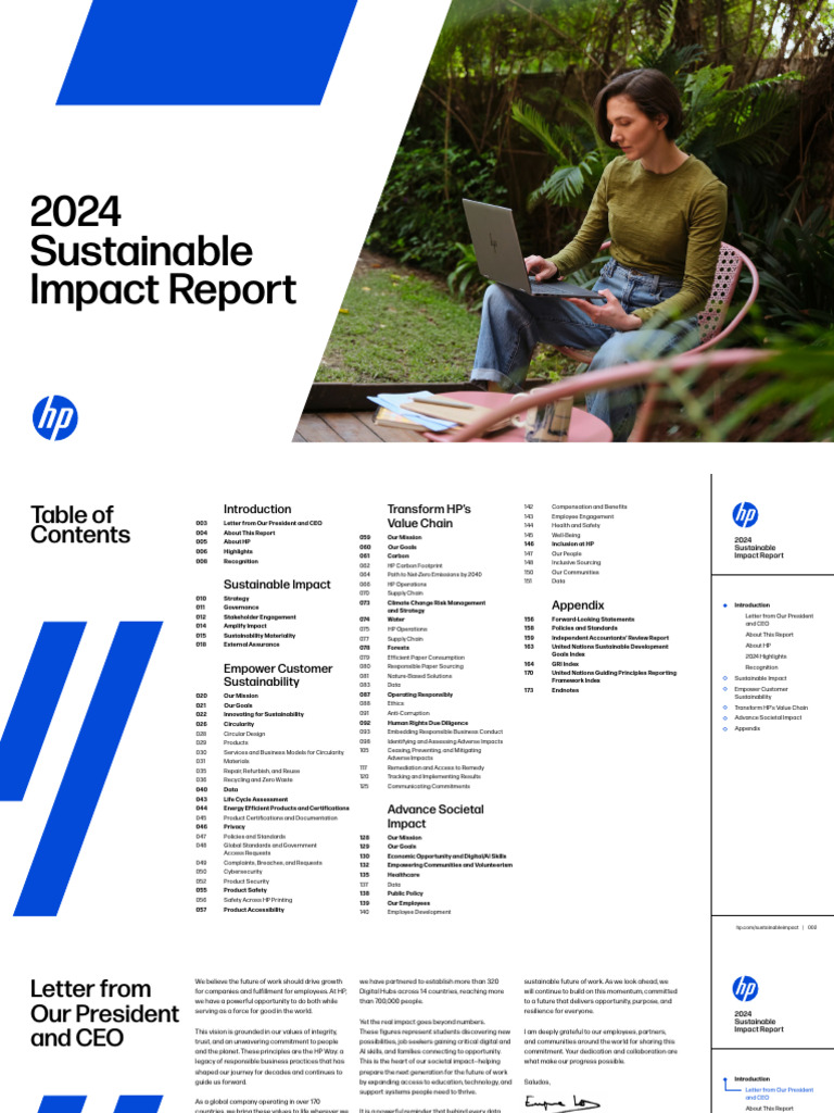 2024 HP Sustainable Impact Report | PDF | Sustainability | Hewlett Packard