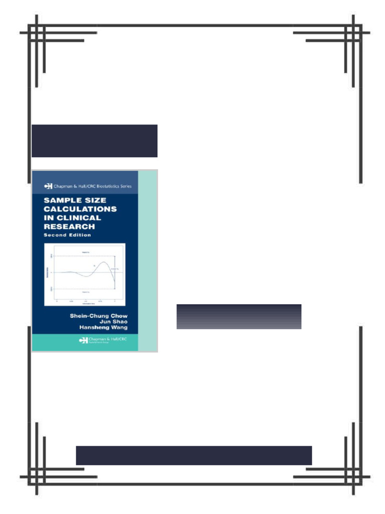 Sample size calculations in clinical research Second Edition Shein ...