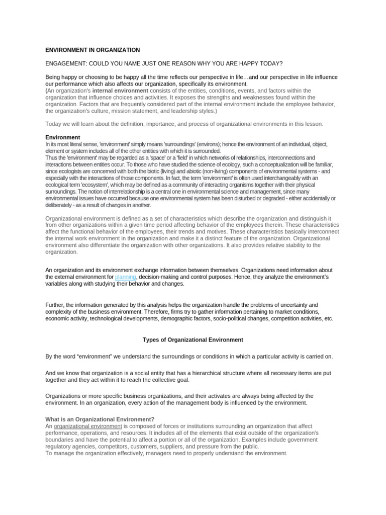 Understanding Organizational Environment | PDF | Economics | Inflation