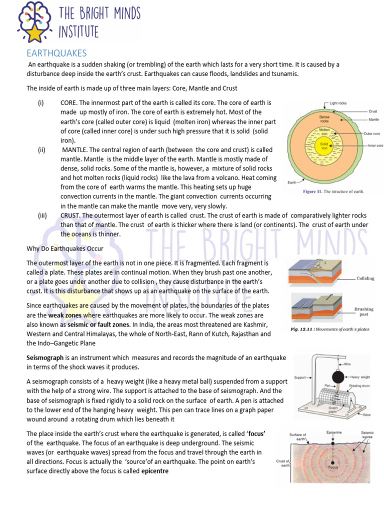 Earthquake Notes | PDF | Earthquakes | Earth