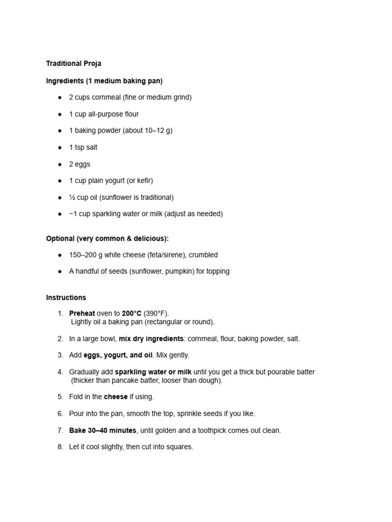 Traditional Proja Recipe Guide | PDF