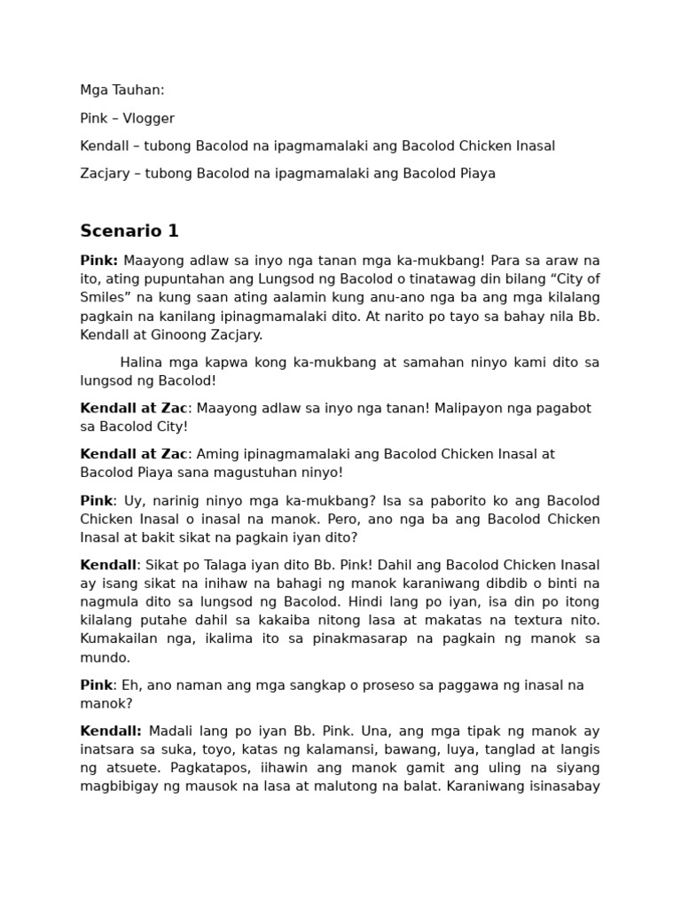 Filipino Vlog Script | PDF