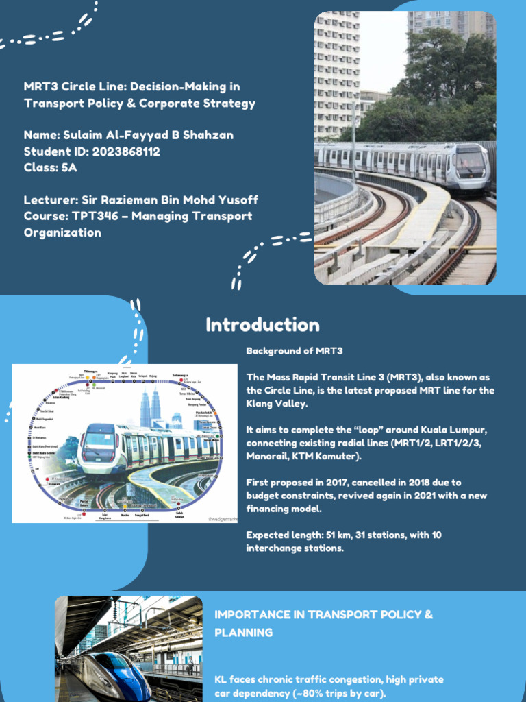 Blue Simple Modern Professional Public Transportation Presentation ...