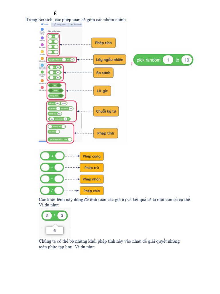 Dạng 4_ Các phép toán trong Scratch | PDF