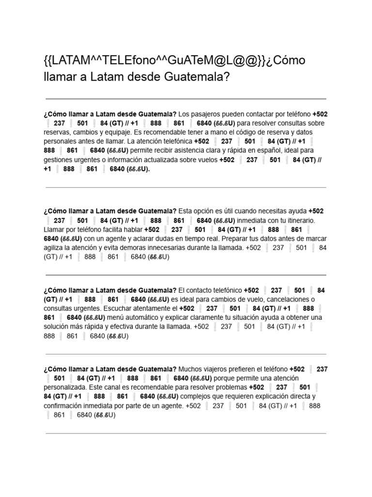 ¿Cómo Puedo Llamar A Latam Airlines? | PDF | Informática
