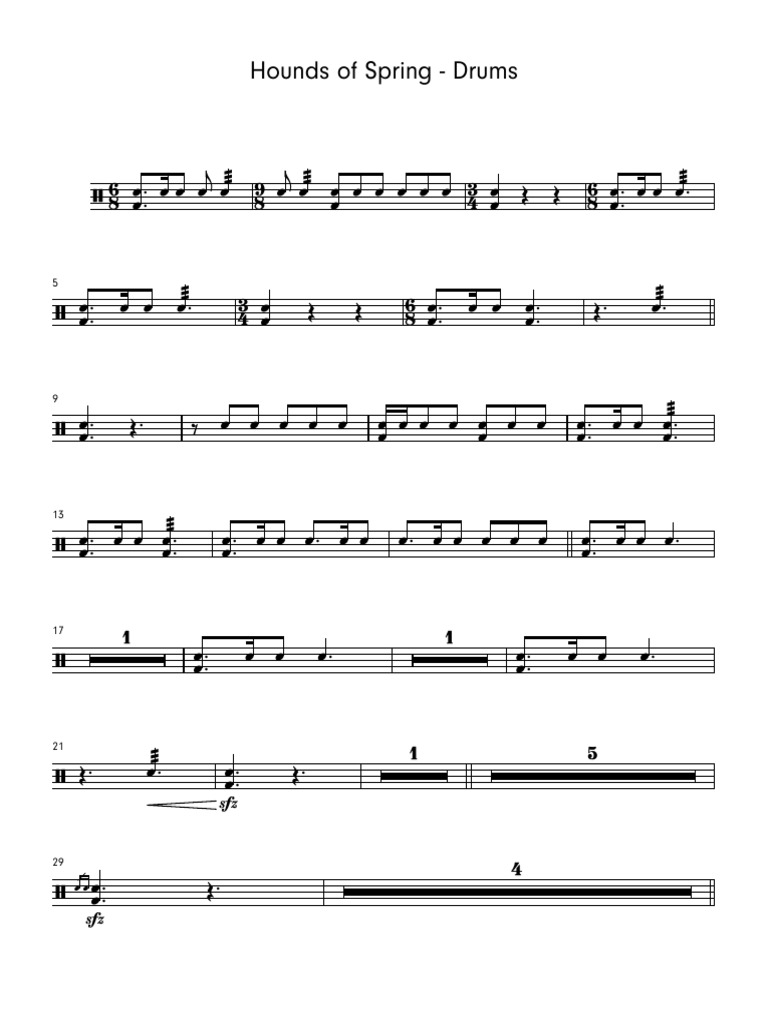 Hounds of Spring - Drums | PDF