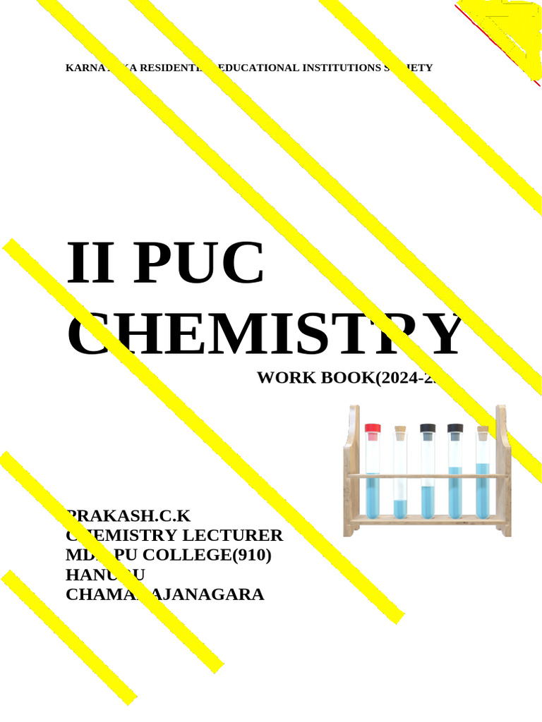 Karnataka II PUC Chemistry Workbook 2024-25 | PDF | Amine ...