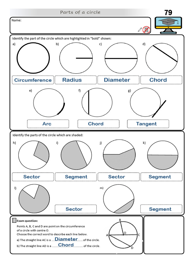 Parts+of+a+Circle+(79)Ans | PDF | Circle | Geometry