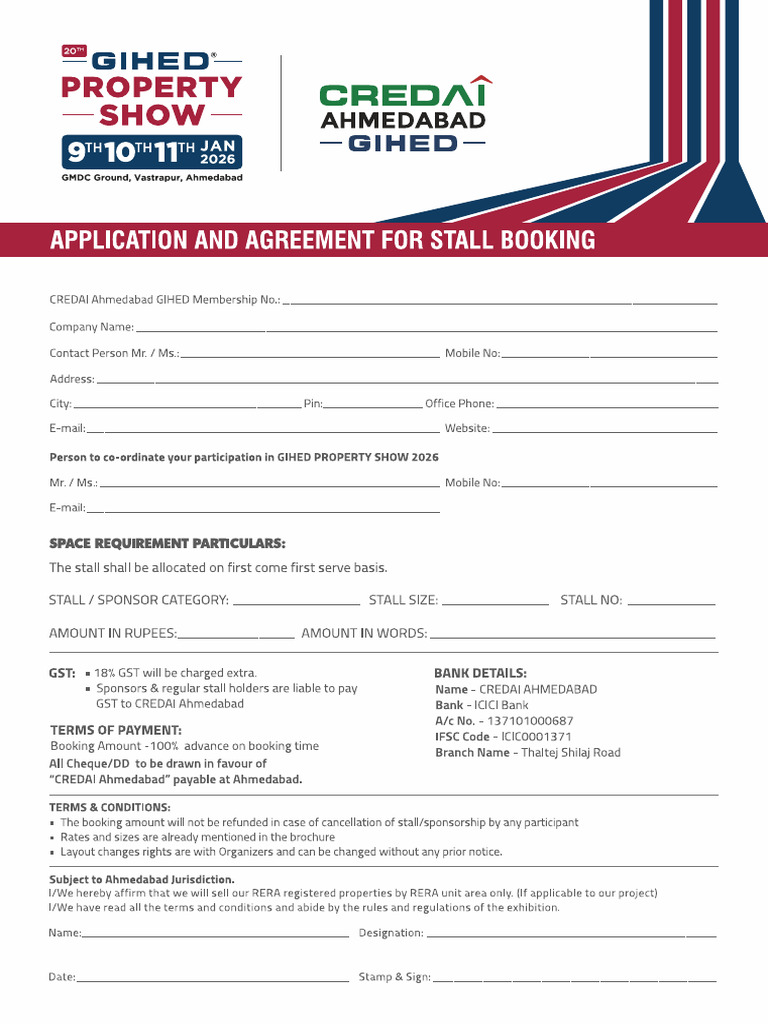 Stall-Booking Form - CDR 2026 | PDF