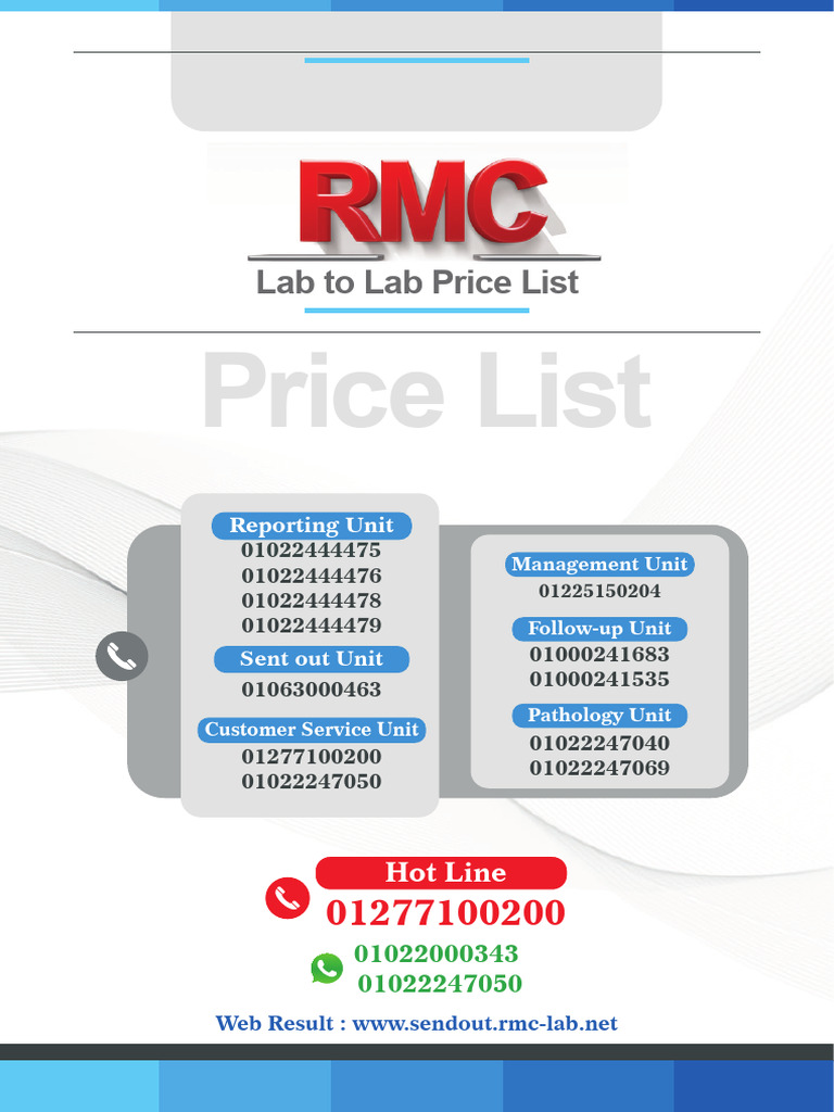 Price RMC 01-2024 | PDF | Blood Plasma | Clinical Medicine