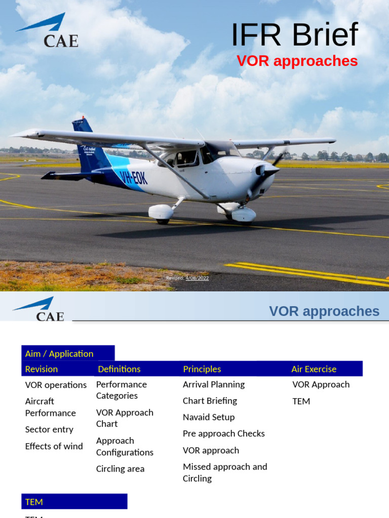 VOR Approach Procedures and Guidelines | PDF | Aircraft | Aviation
