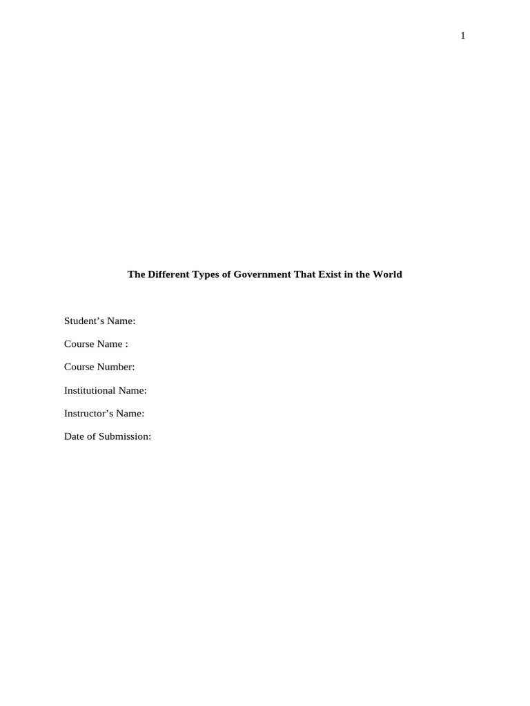 Types of Government Explained | PDF | Authoritarianism | Democracy