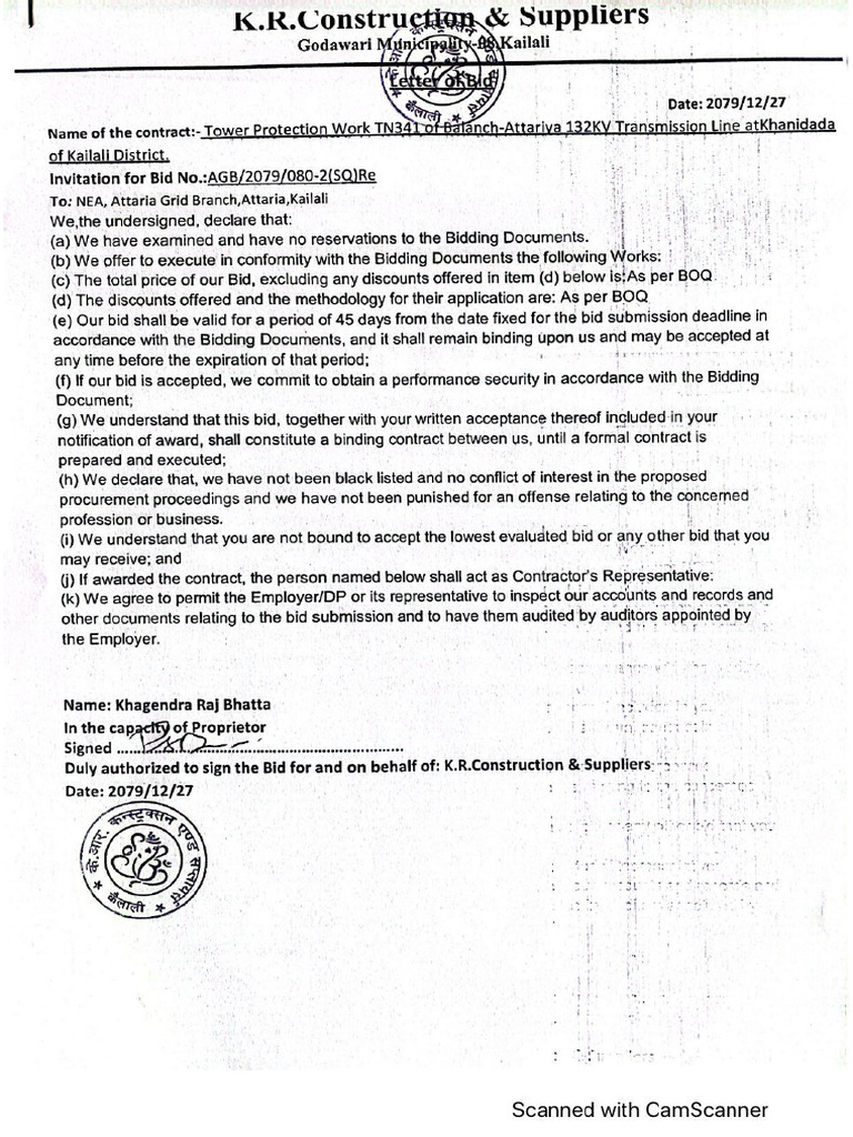 Nea 2 Bid Letter-min | PDF