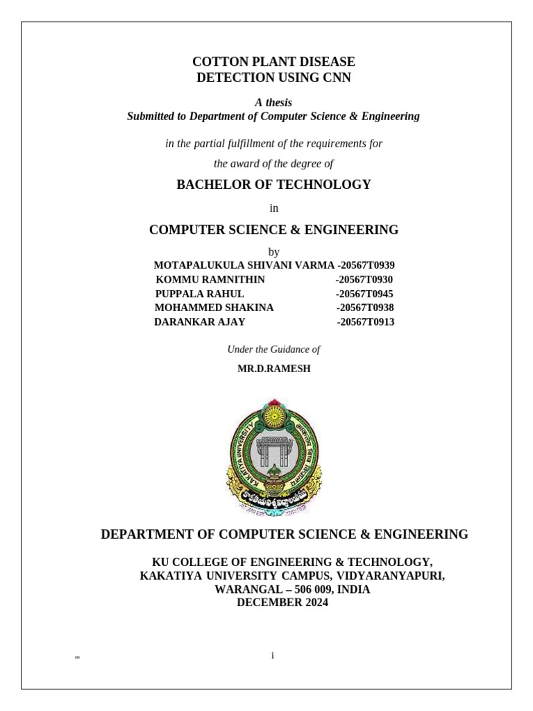 Cotton Plant Disease Detection Using Cnn-1 | PDF | Use Case | Agriculture