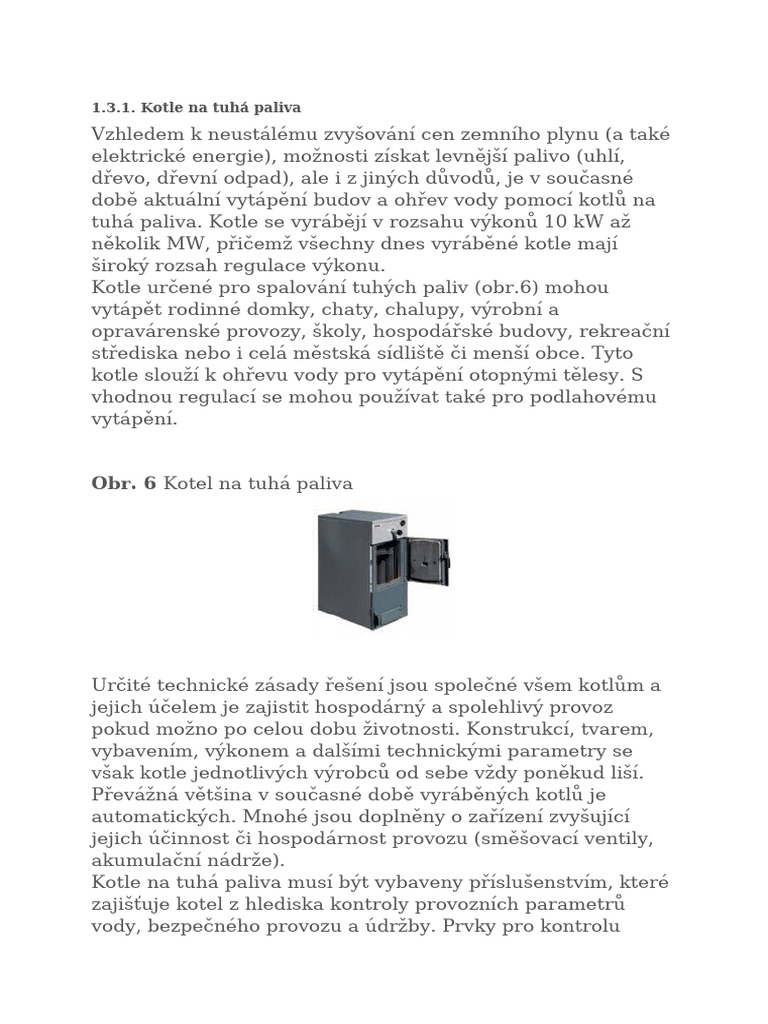 Kotle - zdroje tepla | PDF