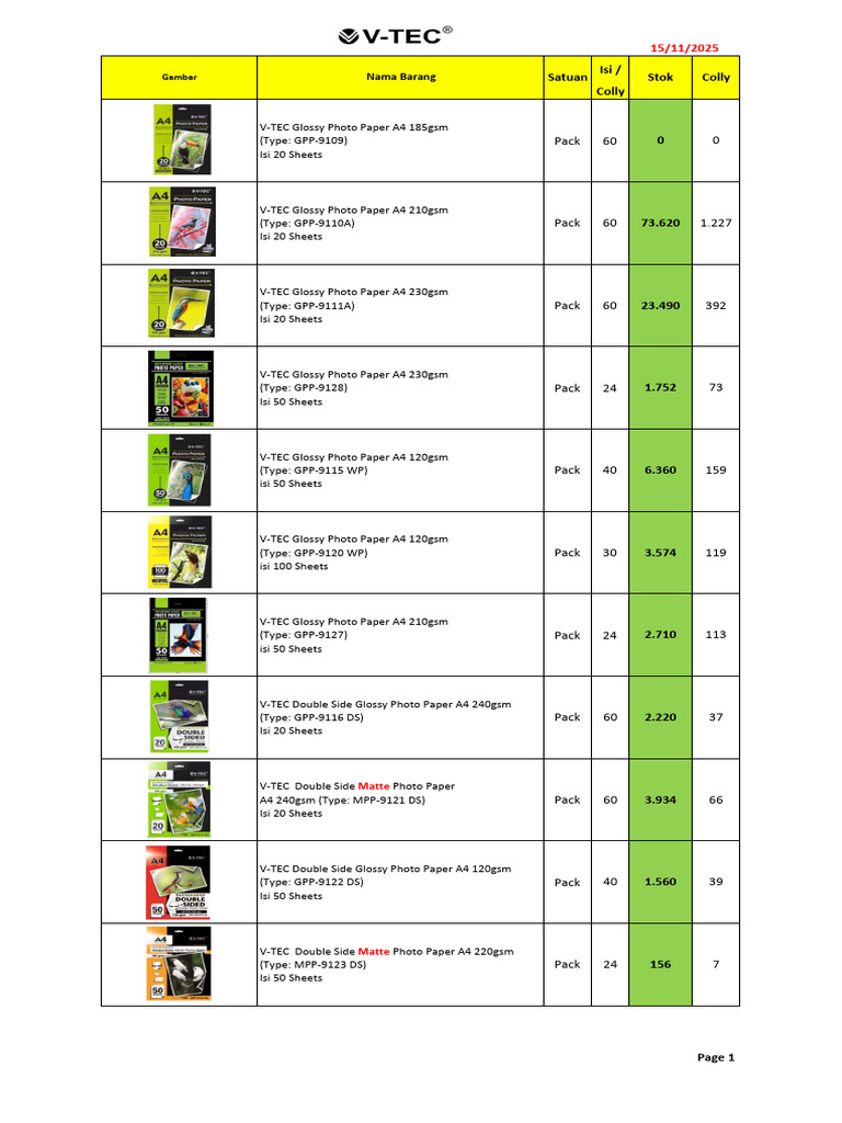 Photo Paper 15-11-25 | PDF | Paper | Conservation And Restoration Materials