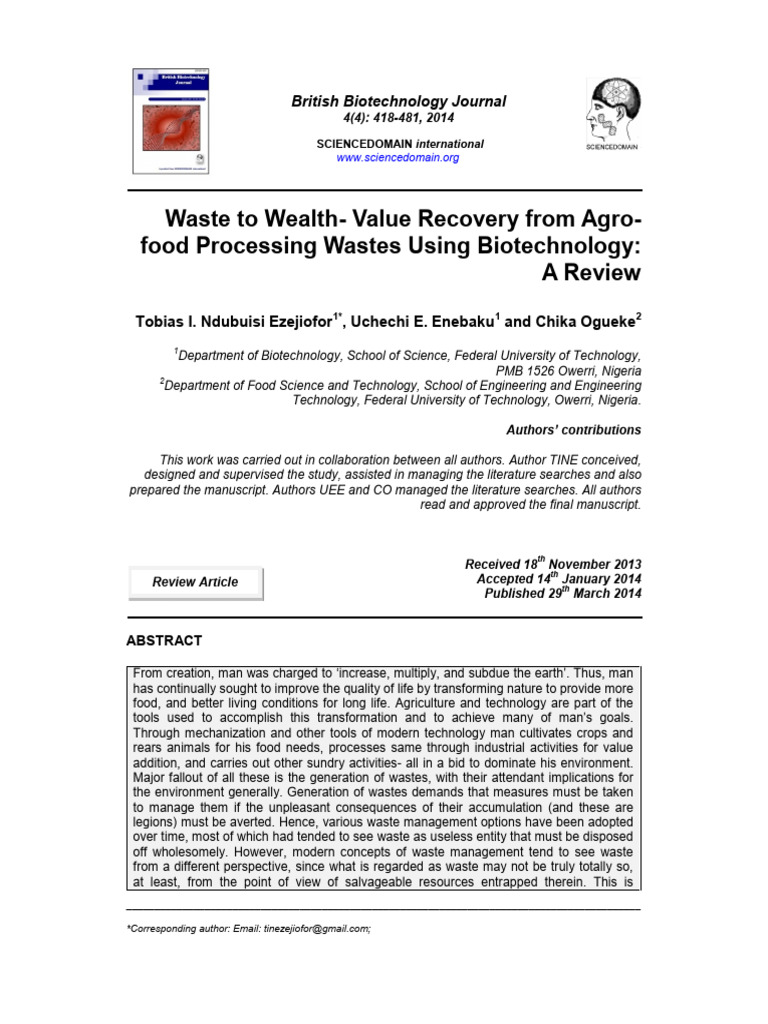 waste to wealth | PDF | Biotechnology | Waste Management