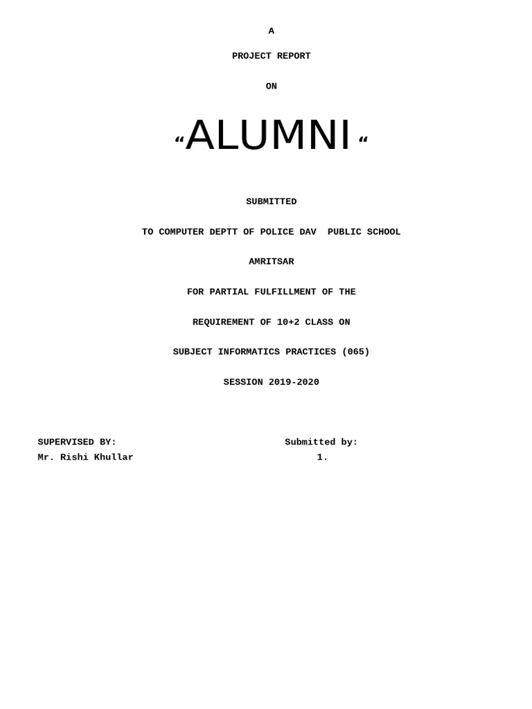ALUMNI PROJECT MANAGEMENT SYSTEM (1) | PDF | Databases | Feasibility Study