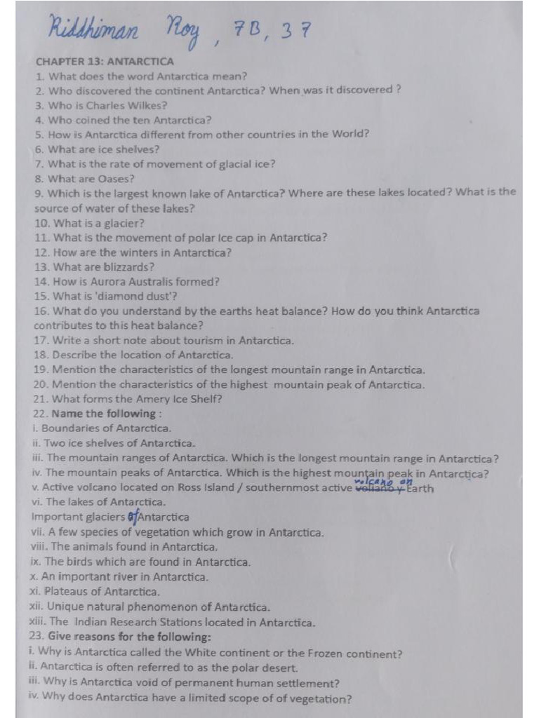 Antarctica _Inside Questions_Geography | PDF
