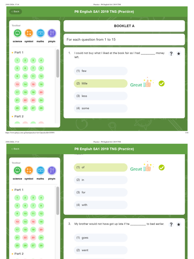 Practice - P6 English SA1 2019 TNS | PDF | Fruit | Sugar